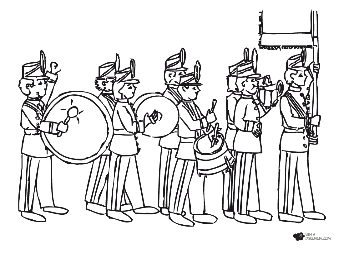 Banda De Musica Para Colorear Sketch Coloring Page